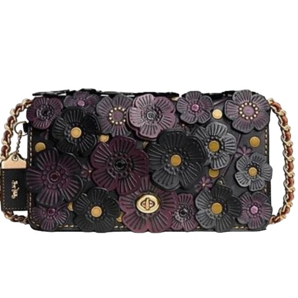 Coach | Bags | Flawless Coach 941 Dinky With Tea Rose Flower Applique ...